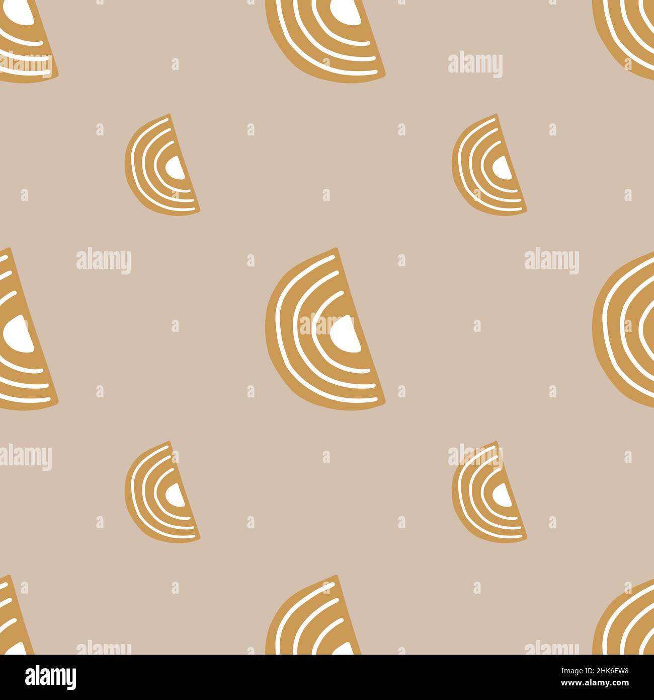 Abstract seamless pattern on light brown background. Geometrical shapes ...