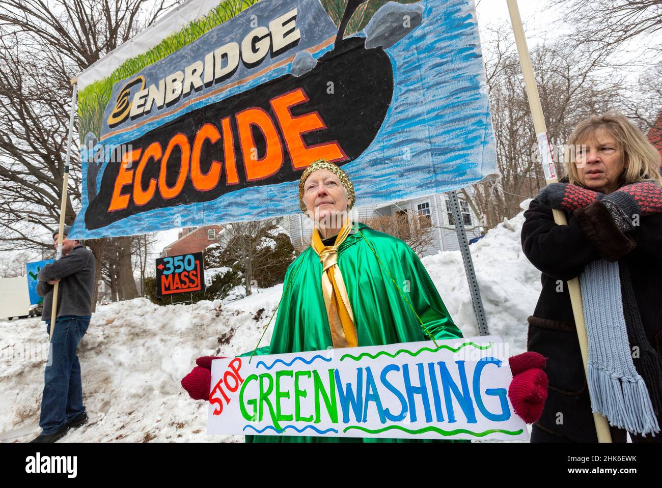 Feb. 2, 2022. Danvers, MA. Climate activists from 350 Mass and other ...