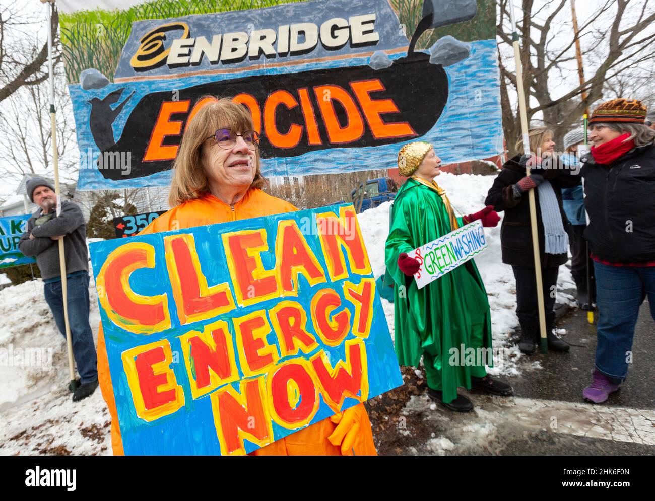 Feb. 2, 2022. Danvers, MA. Climate activists from 350 Mass and other ...