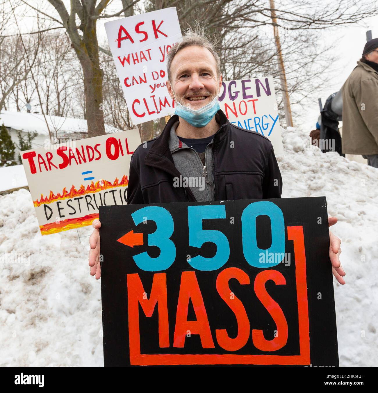 Feb. 2, 2022. Danvers, MA. Climate activists from 350 Mass and other ...