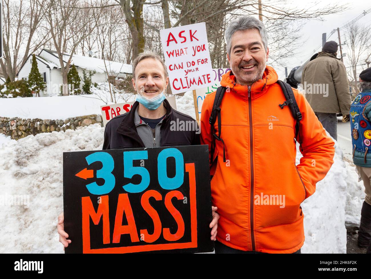 Feb. 2, 2022. Danvers, MA. Climate activists from 350 Mass and other ...
