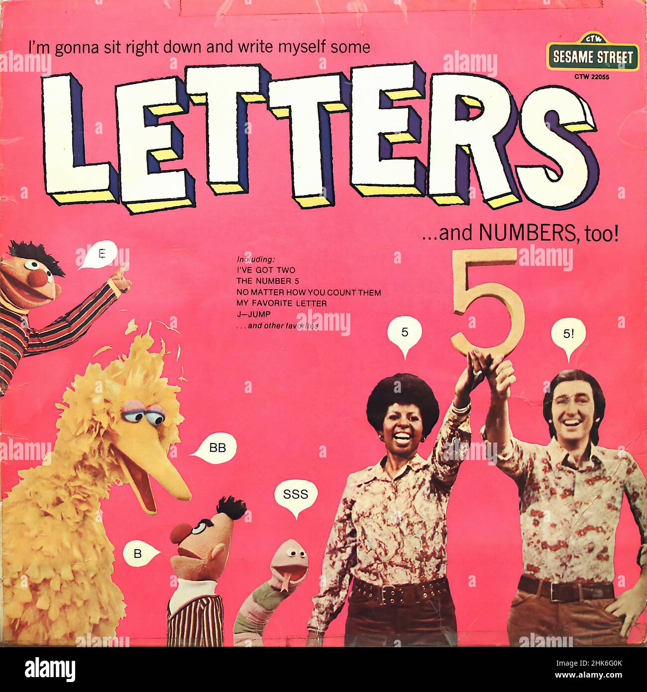 Vintage vinyl record cover - Sesame Street 00001 Stock Photo - Alamy