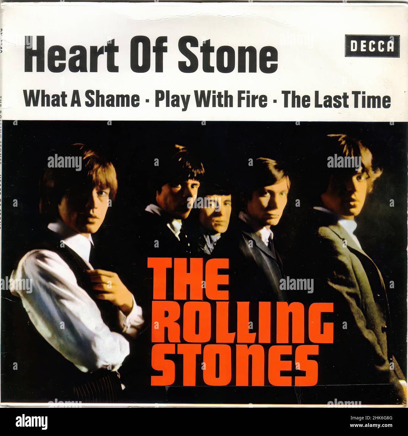 Vintage vinyl record cover - Rolling Stones, The - Heart Of Stone - EP - D - 1965 Stock Photo ...