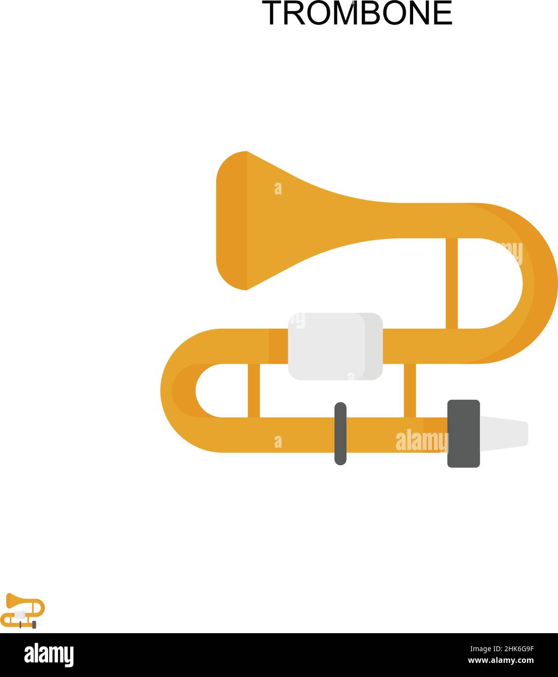 Trombone Simple vector icon. Illustration symbol design template for ...