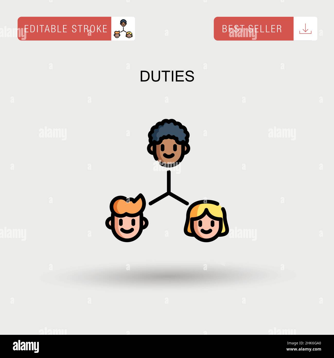 Duties Simple vector icon Stock Vector Image & Art - Alamy