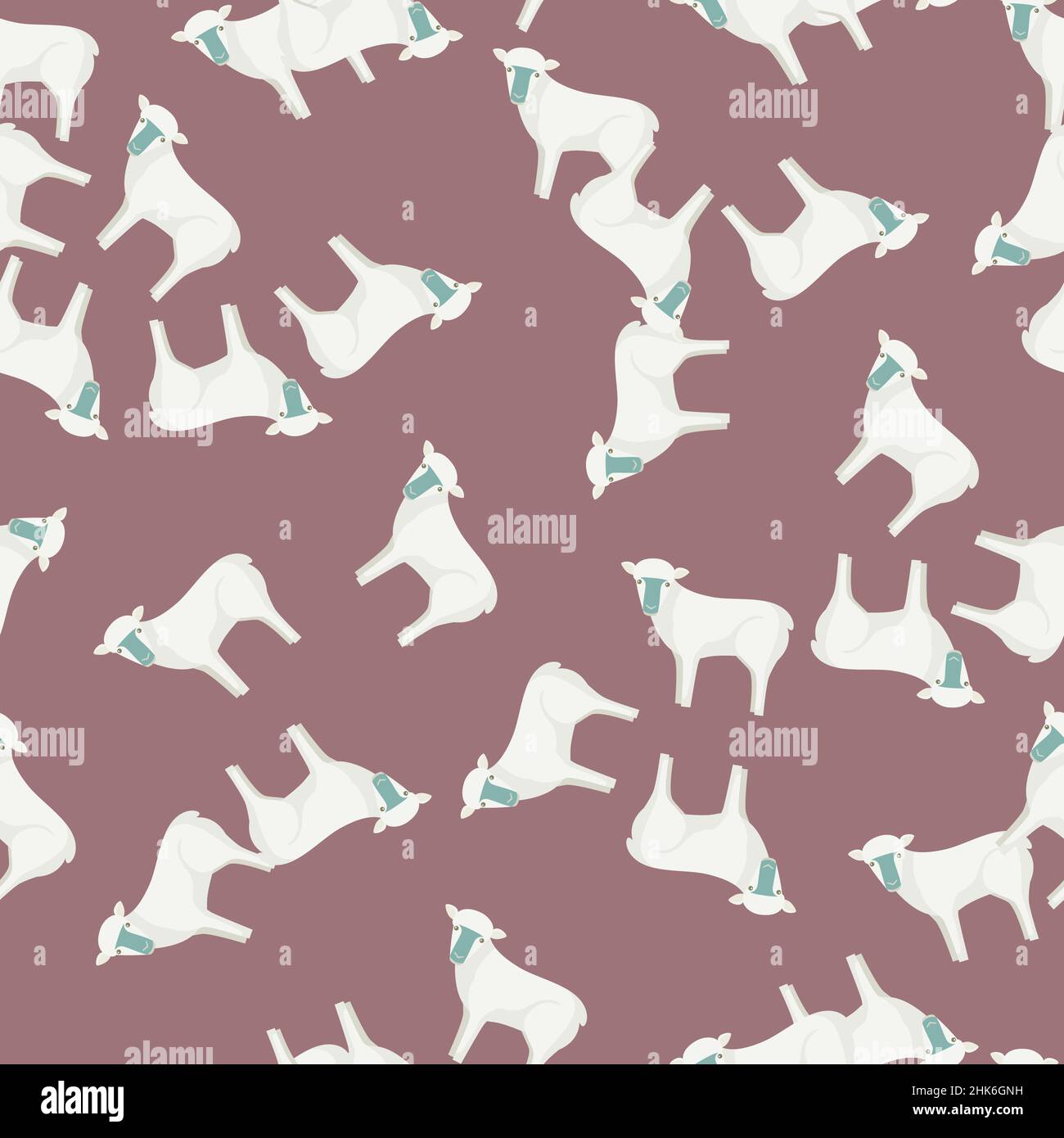 Seamless pattern of sheep. Domestic animals on colorful background ...