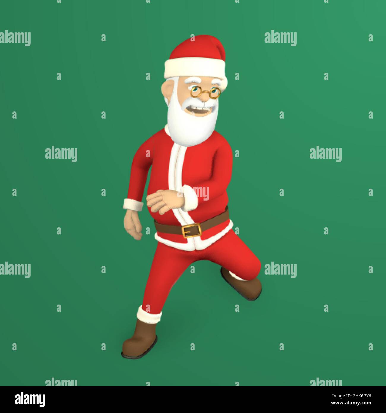 Cartoon 3D realistic Santa Claus. Character for Christmas designs ...