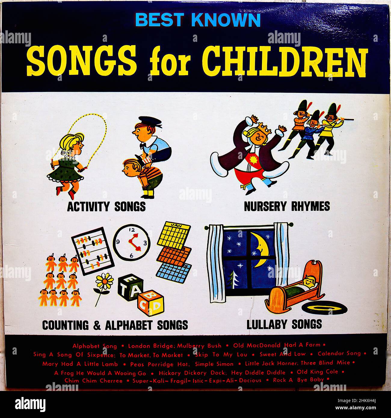 Vintage vinyl record cover - Childrens - Songs For Children Stock Photo ...