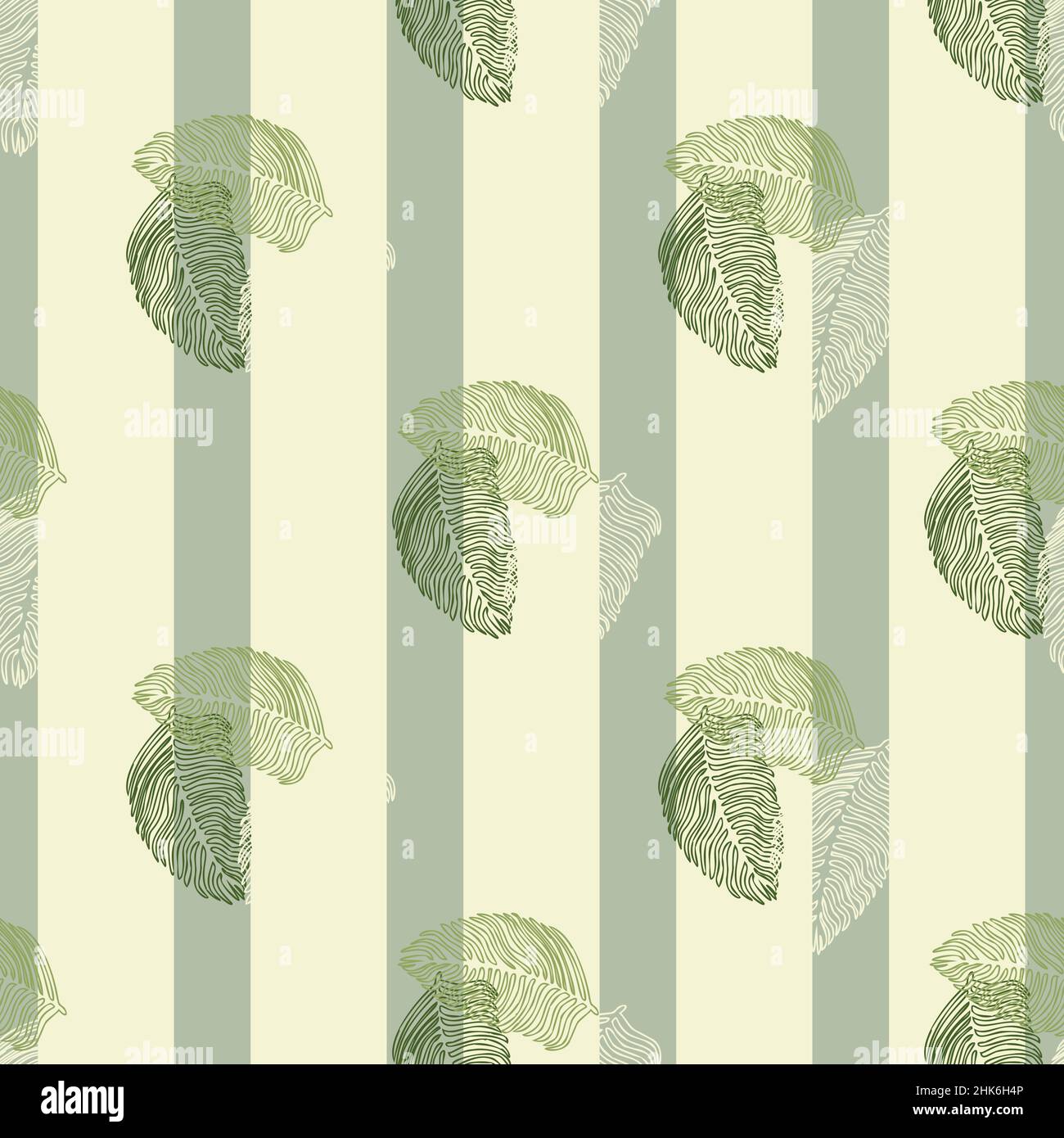Modern palm leaf seamless pattern with hand drawn tropical print ...