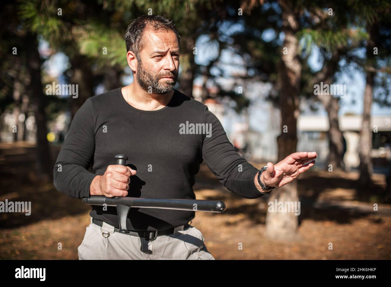 Police instructor demonstrates fighting, apprehension and arrest ...