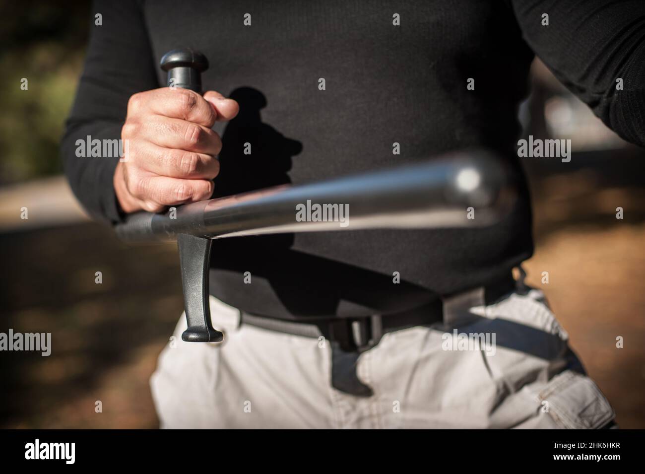 Police instructor demonstrates fighting, apprehension and arrest ...