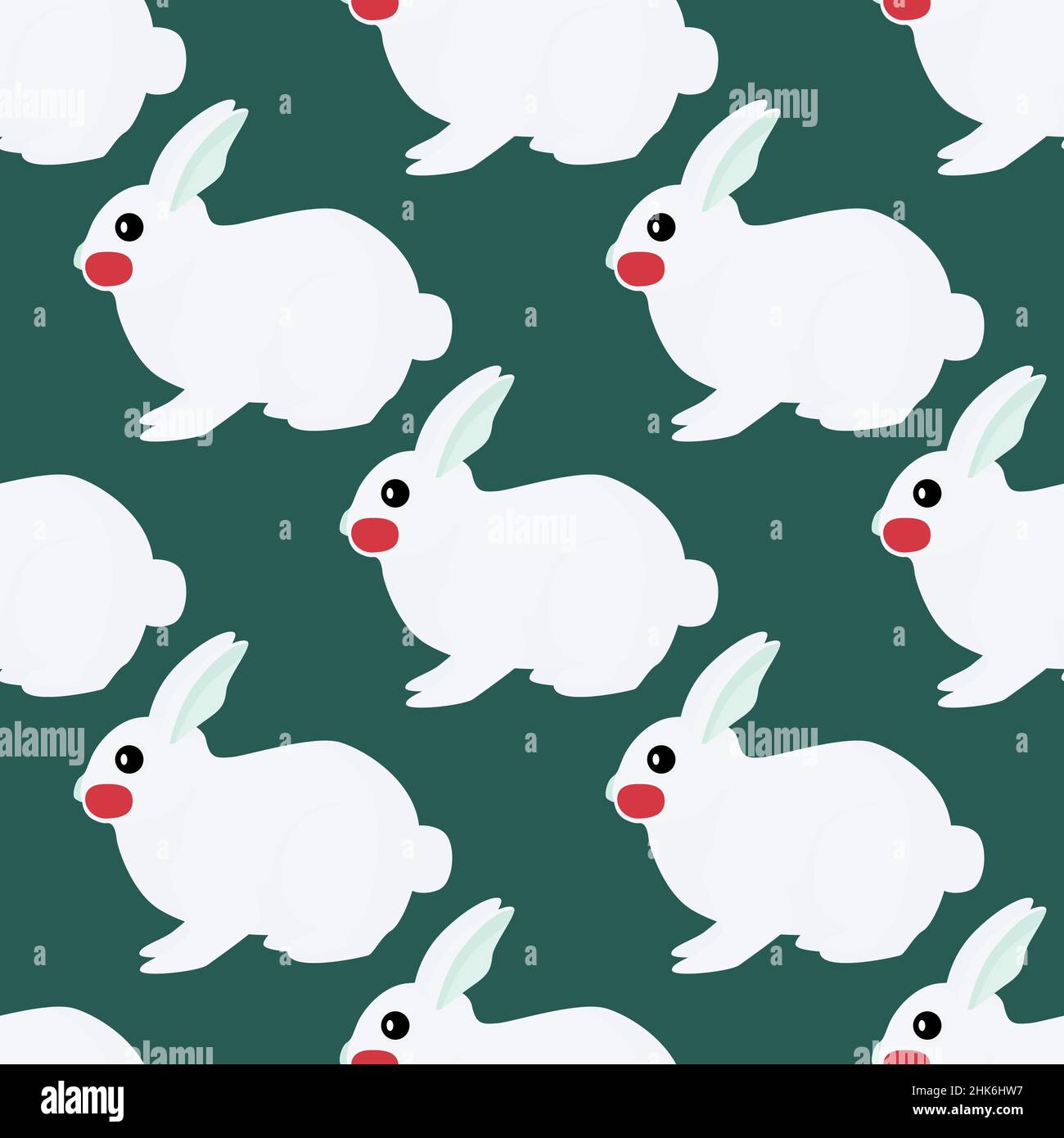 Seamless pattern of rabbit. Domestic animals on colorful background ...