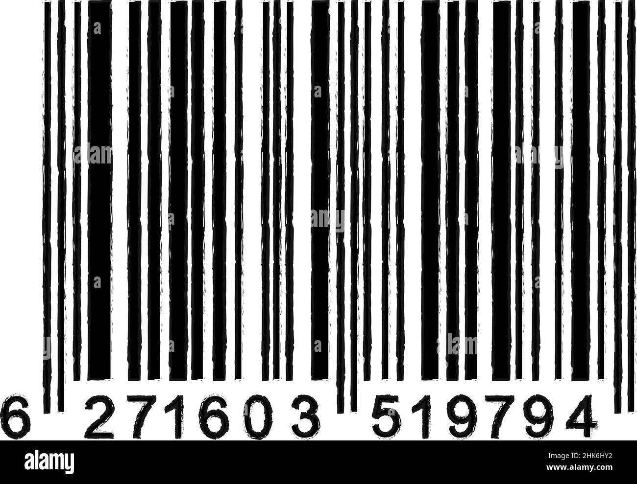 Bar Code isolated on white background. Universal Product Scan Code in doodle style. Vector icon ...