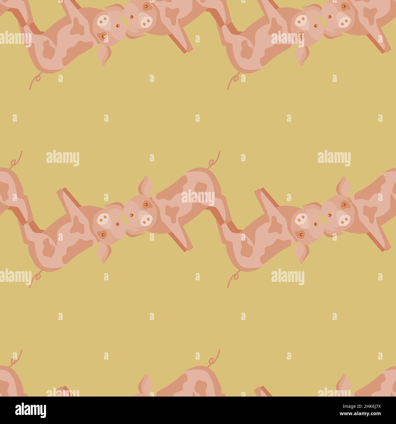 Seamless pattern of pig. Domestic animals on colorful background ...