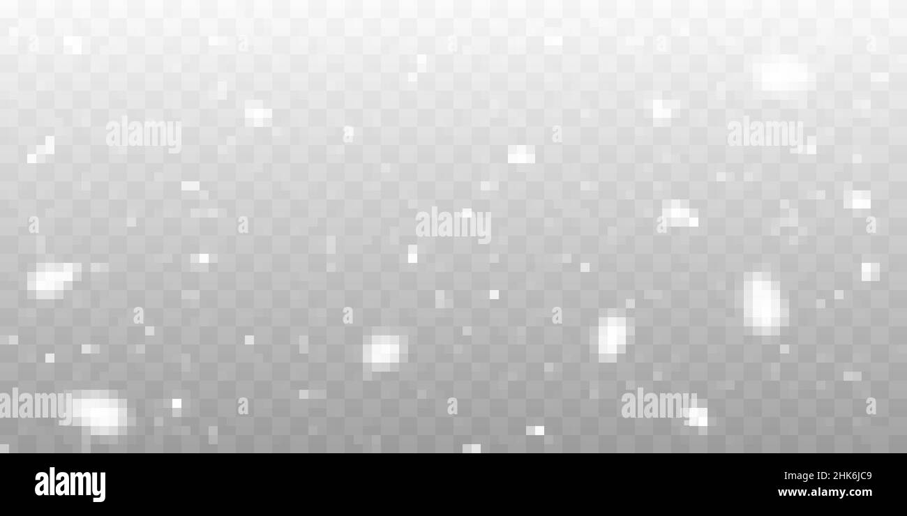 Christmas snow. Falling snowflakes on transparent background. Snowfall ...