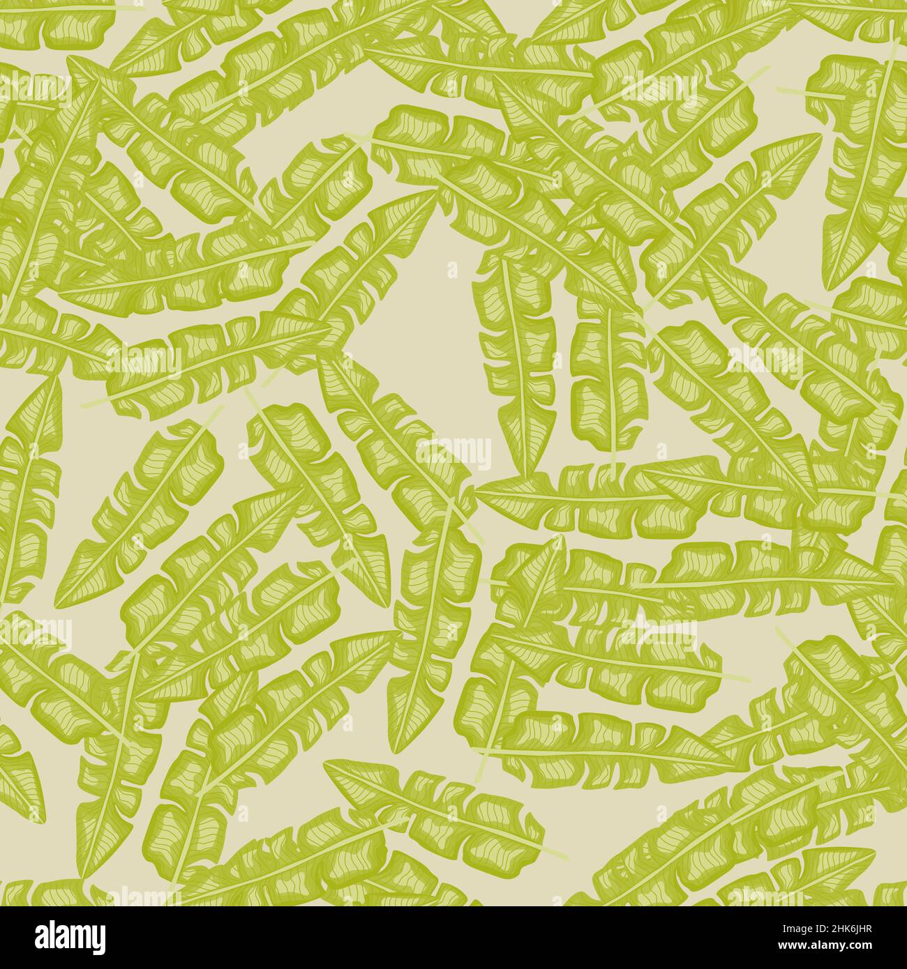 Modern Banana leaf seamless pattern with hand drawn tropical print ...