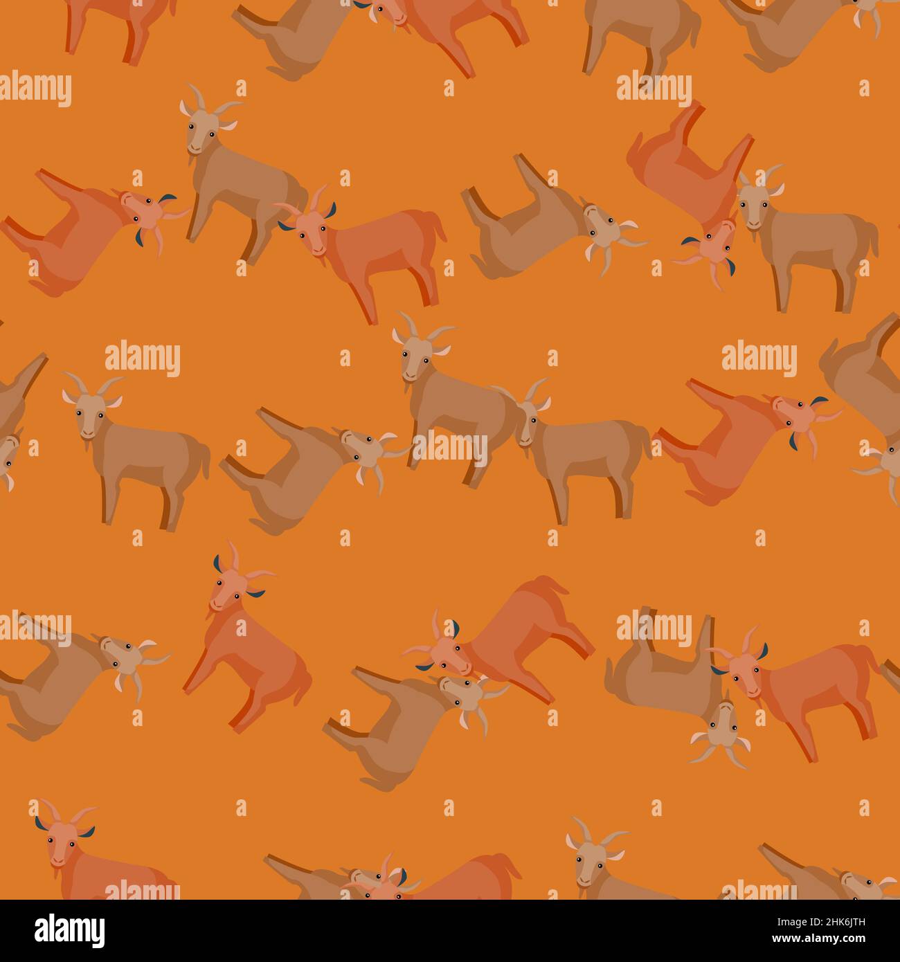 Seamless pattern of goat. Domestic animals on colorful background ...