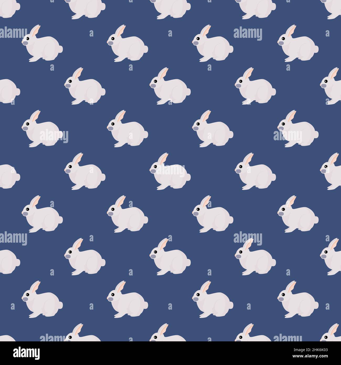 Seamless pattern of rabbit. Domestic animals on colorful background ...