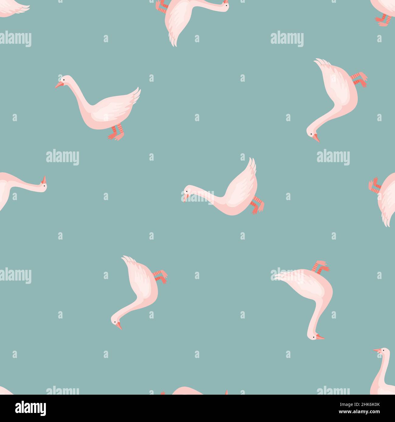 Seamless pattern of goose. Domestic animals on colorful background ...