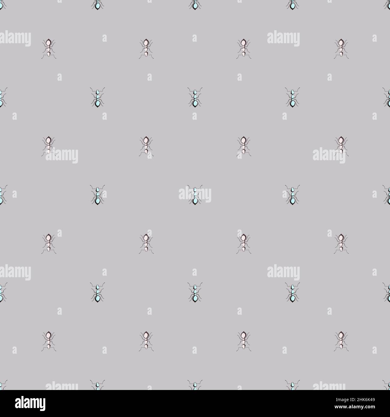 Seamless pattern colony ants on light gray background. Vector insects ...