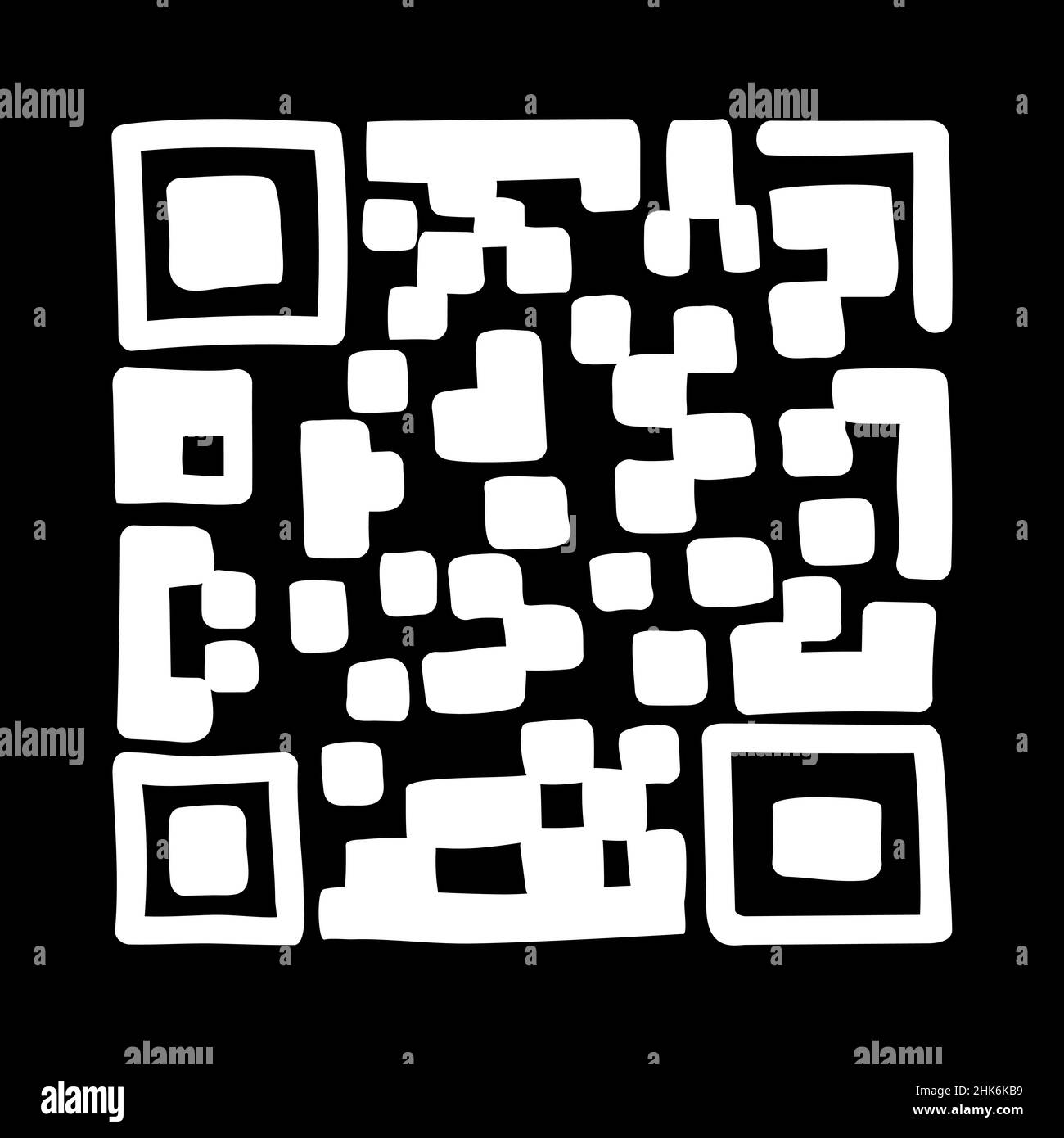 QR - Code isolated on black background. Universal Product Scan Code in ...