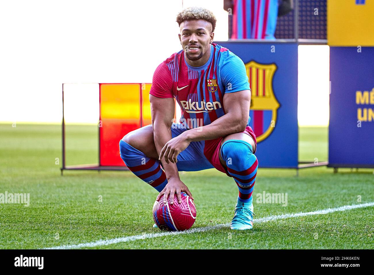 Adama Traore of FC Barcelona during his presentation as FC Barcelona ...