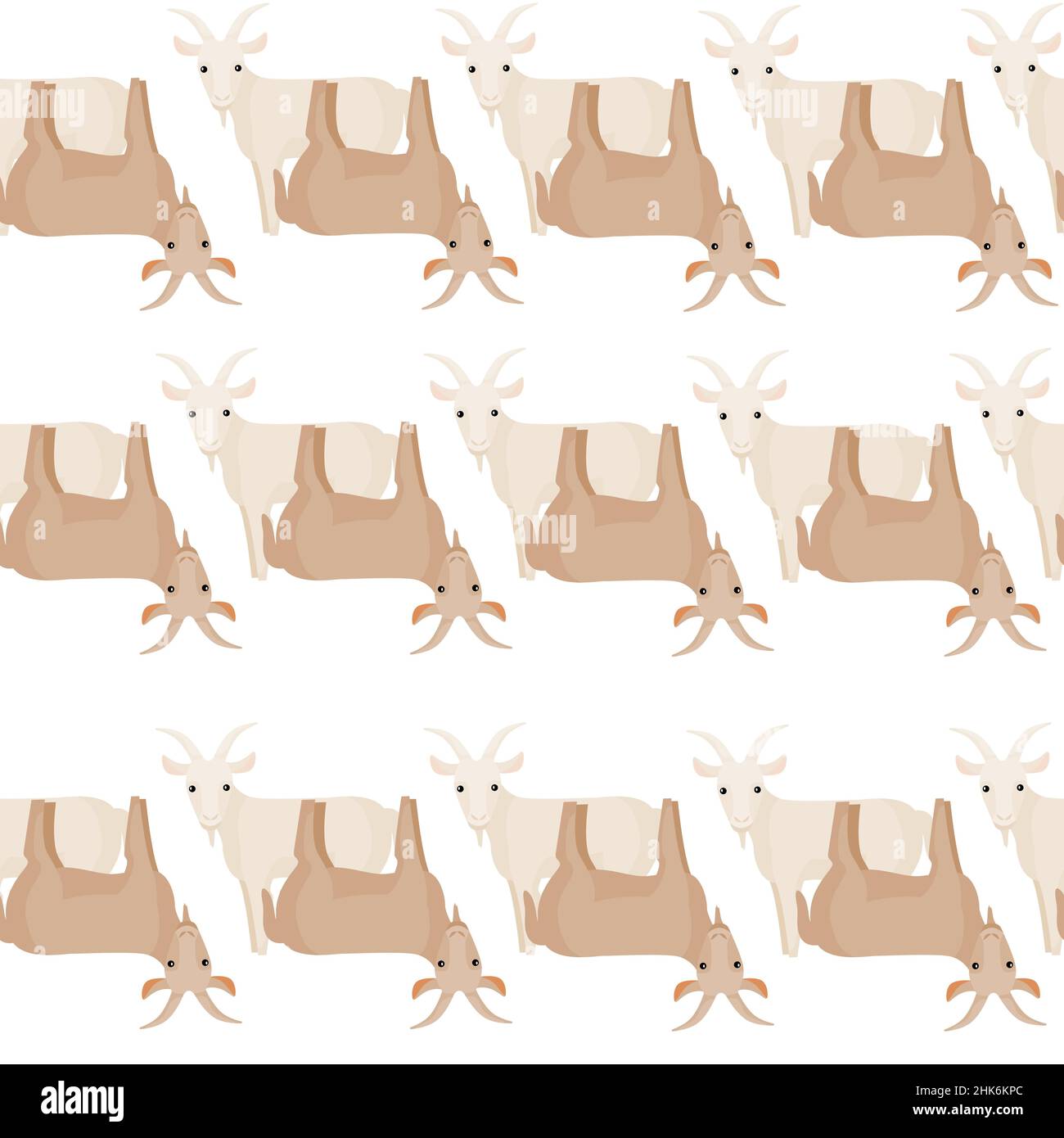 Seamless pattern of goat. Domestic animals on colorful background ...