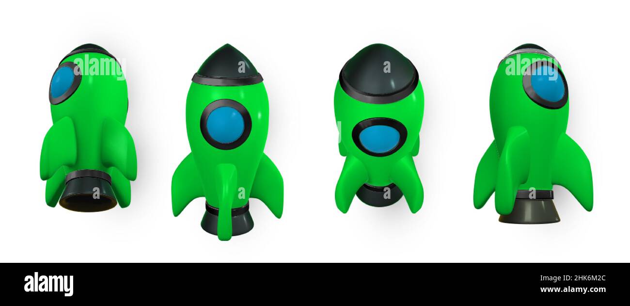 3d rocket spaceship render and draw by mesh. Realistic modern digital ...