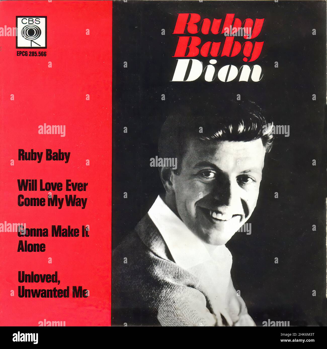 Vintage vinyl record cover - Dion - Ruby Baby - NL - 1963 Stock Photo ...
