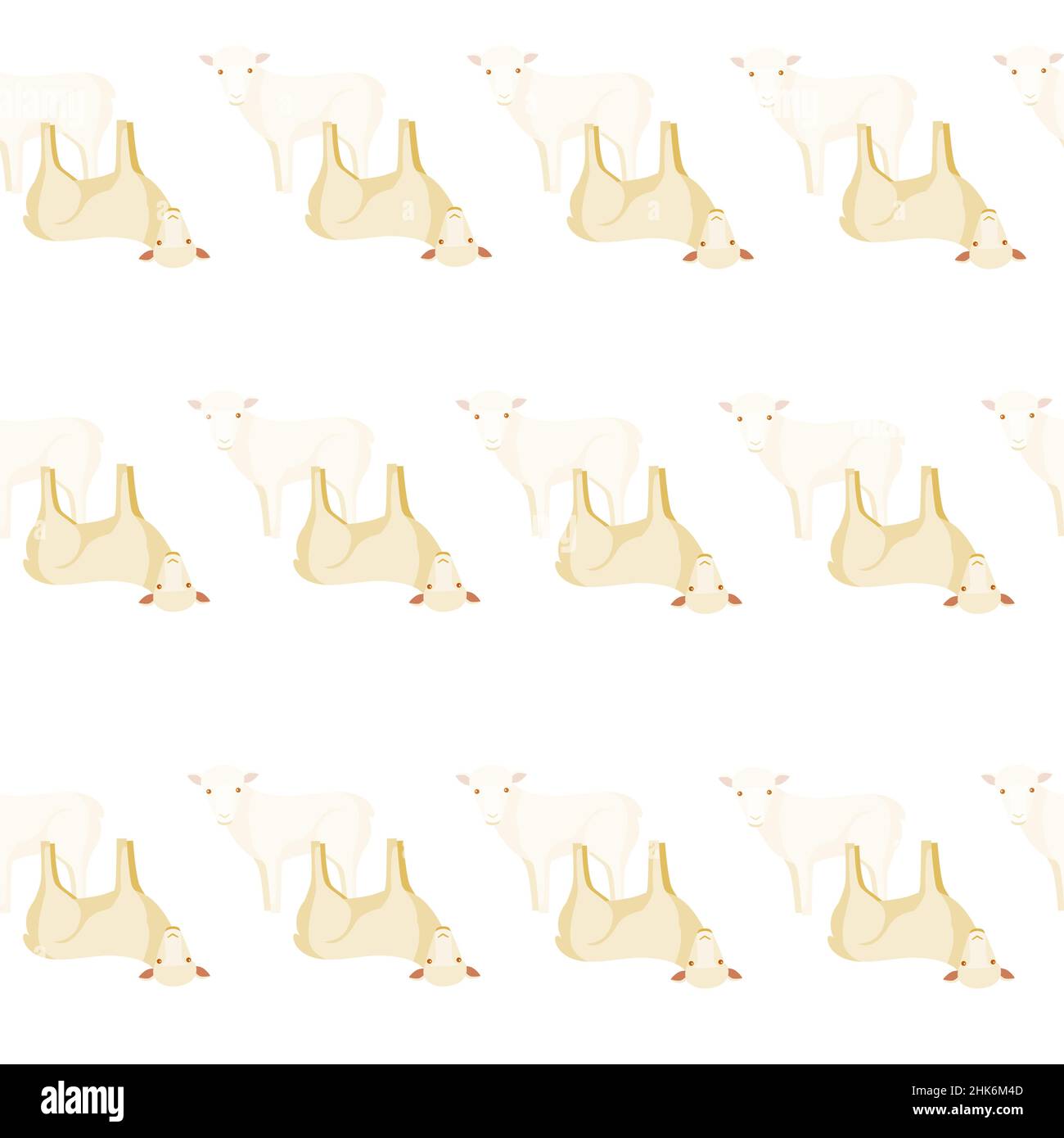 Seamless pattern of sheep. Domestic animals on colorful background ...