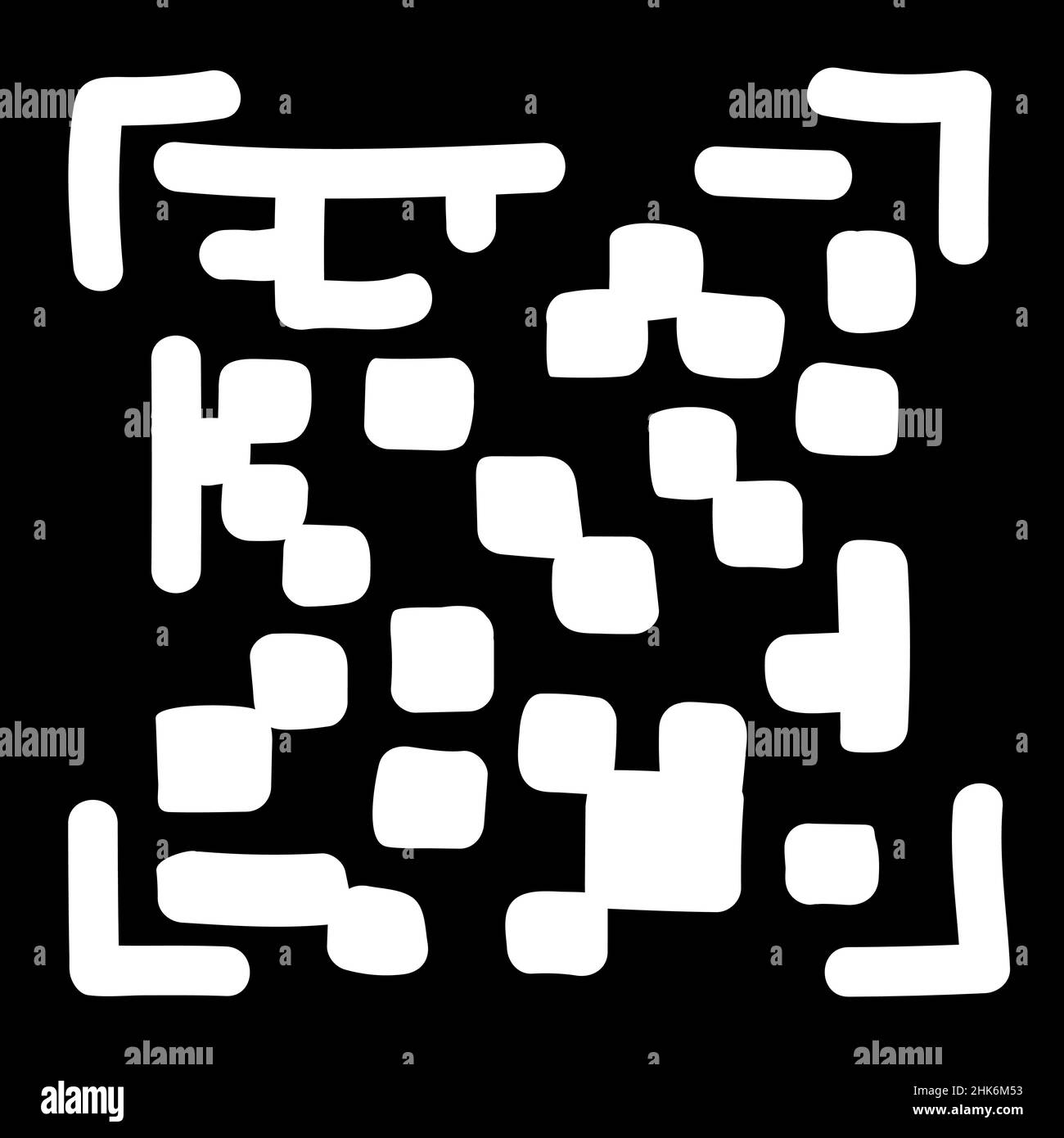 QR Code Isolated On Black Background Universal Product Scan Code In