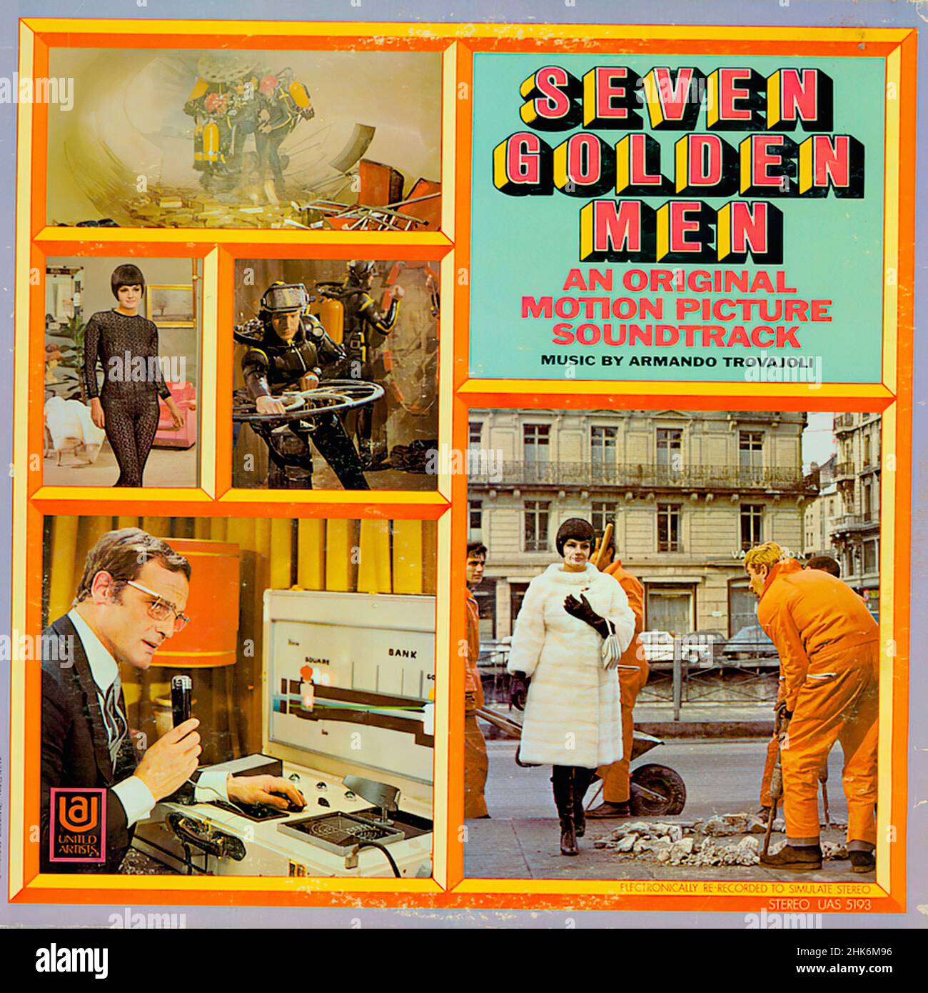 Seven Golden Men - Vintage Soundtrack Vinyl Album Stock Photo - Alamy