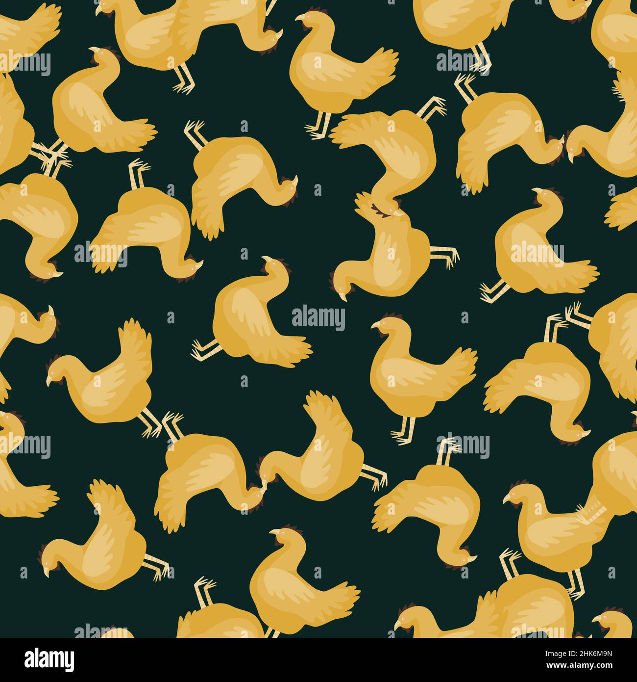 Seamless pattern of hen. Domestic animals on colorful background ...