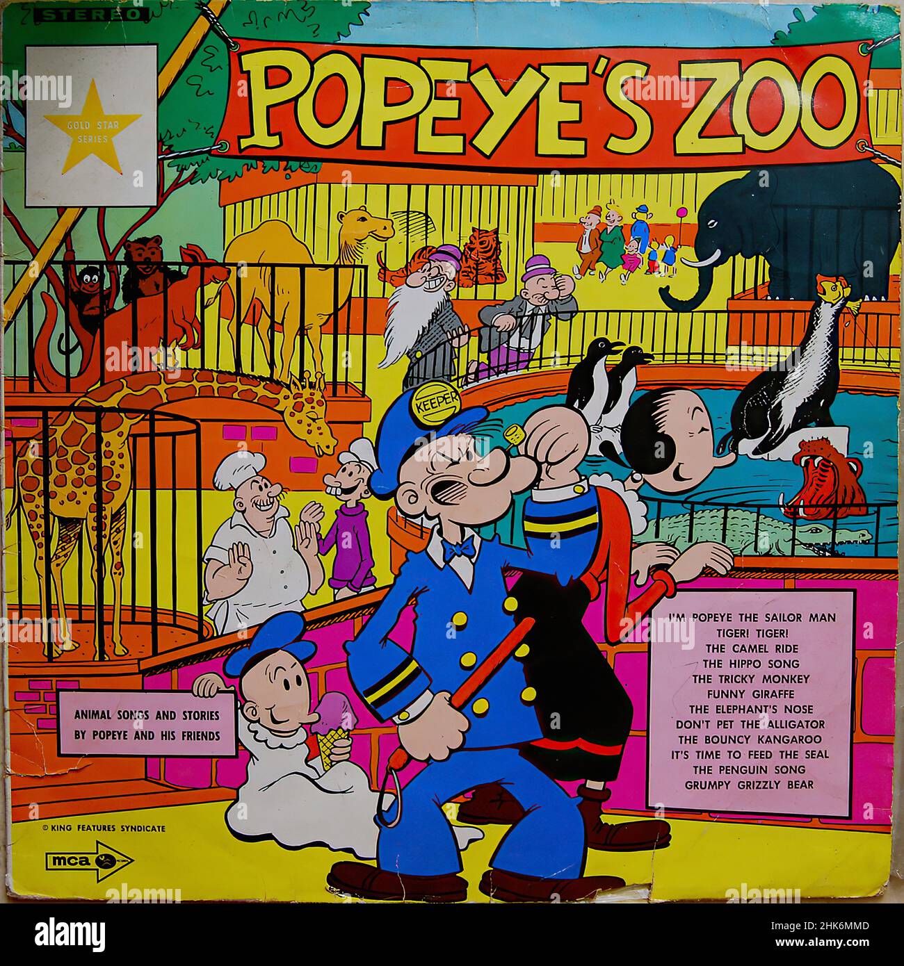 Vintage vinyl record cover - Childrens - Popeyes Zoo - front Stock ...