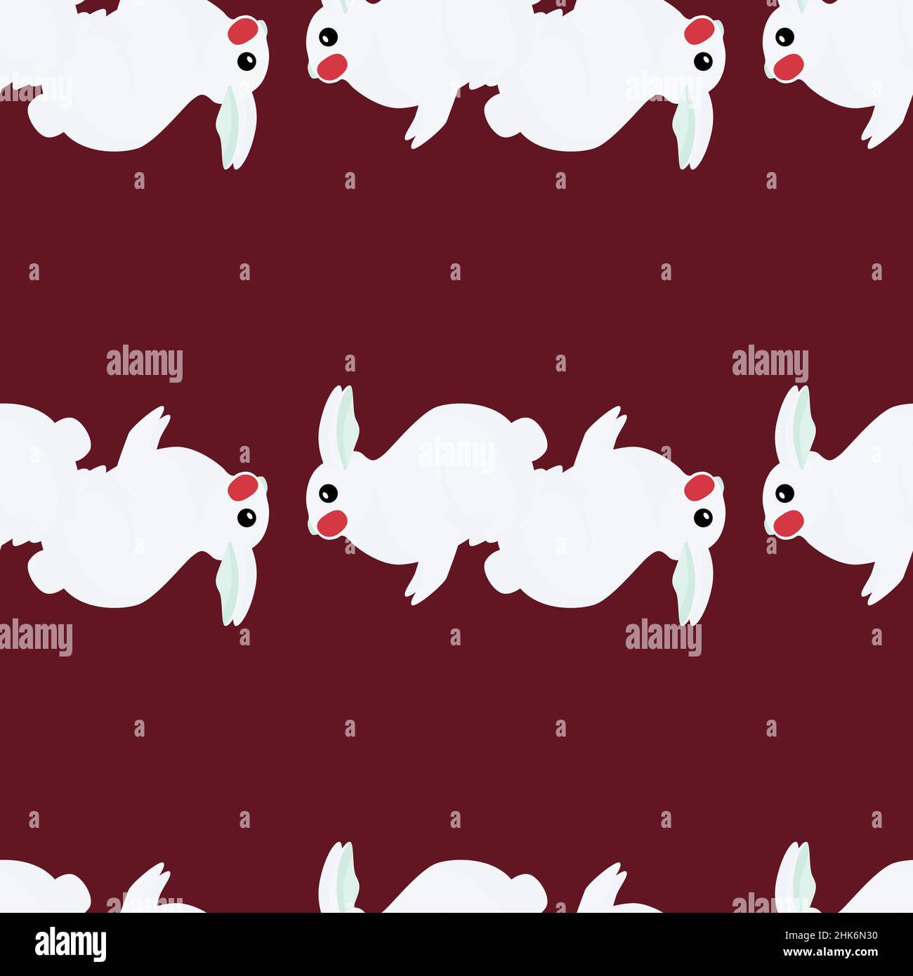 Seamless pattern of rabbit. Domestic animals on colorful background ...