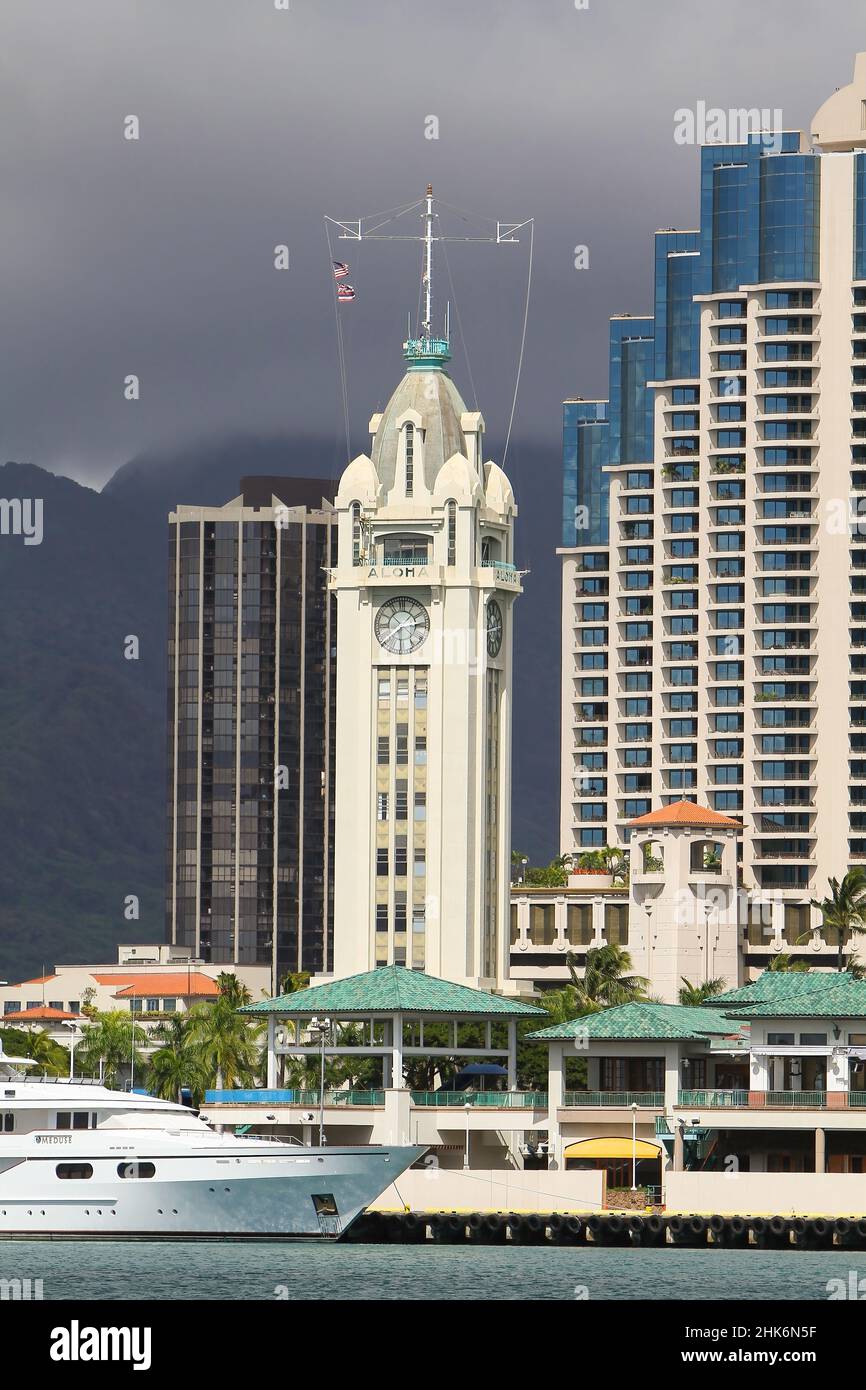 Aloha Tower in Honolulu, Hawaii Stock Photo - Alamy