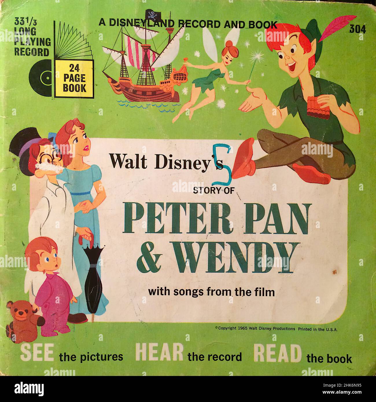 Vintage vinyl record cover - Peter Pan & Wendy Stock Photo - Alamy