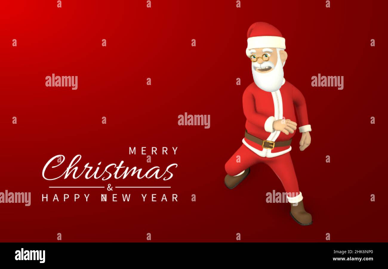 Cartoon 3D realistic Santa Claus. Character for Christmas designs ...