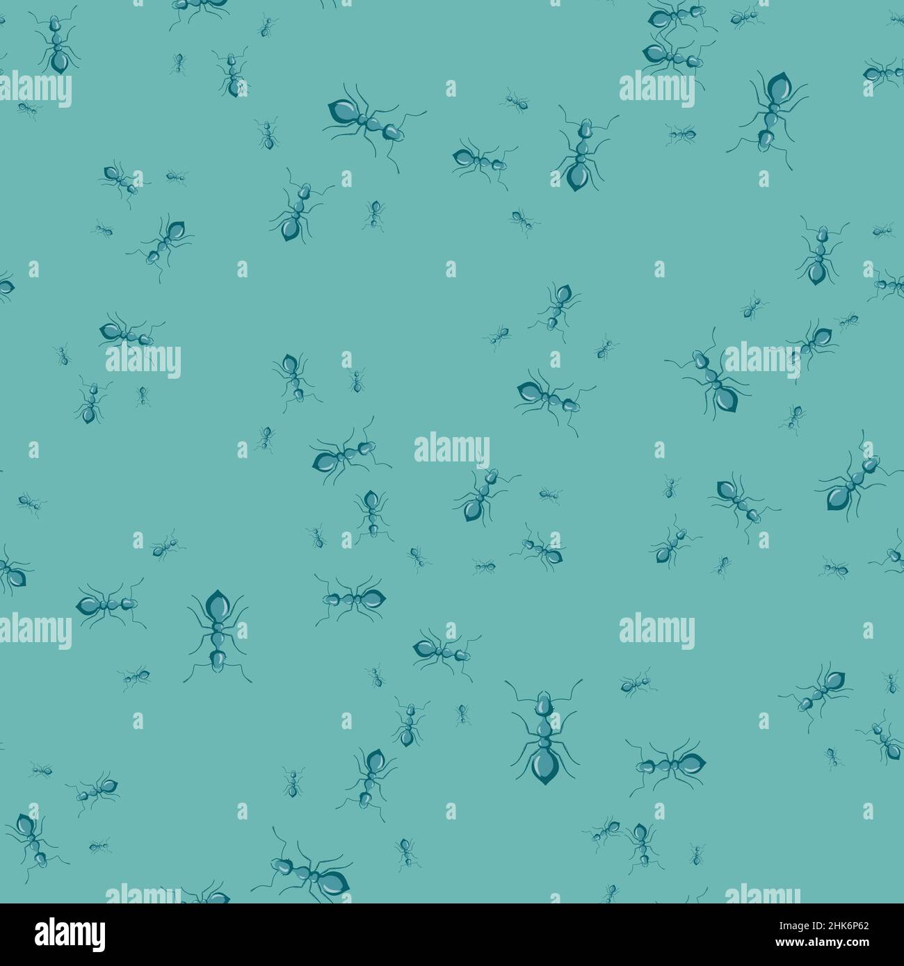 Ants seamless pattern. Insects on colorful background. Vector ...