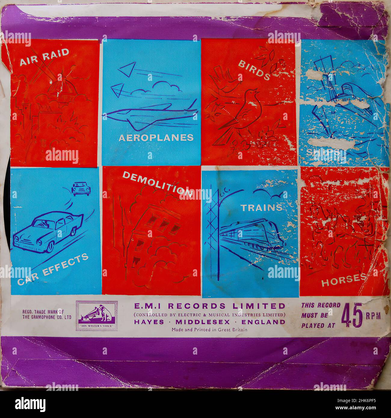 Vintage vinyl record cover - Sound Effects HMV Stock Photo - Alamy