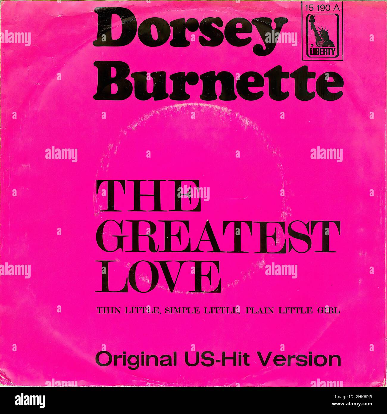 Vintage vinyl record cover - Burnette, Dorsey - The Greatest Love - D ...