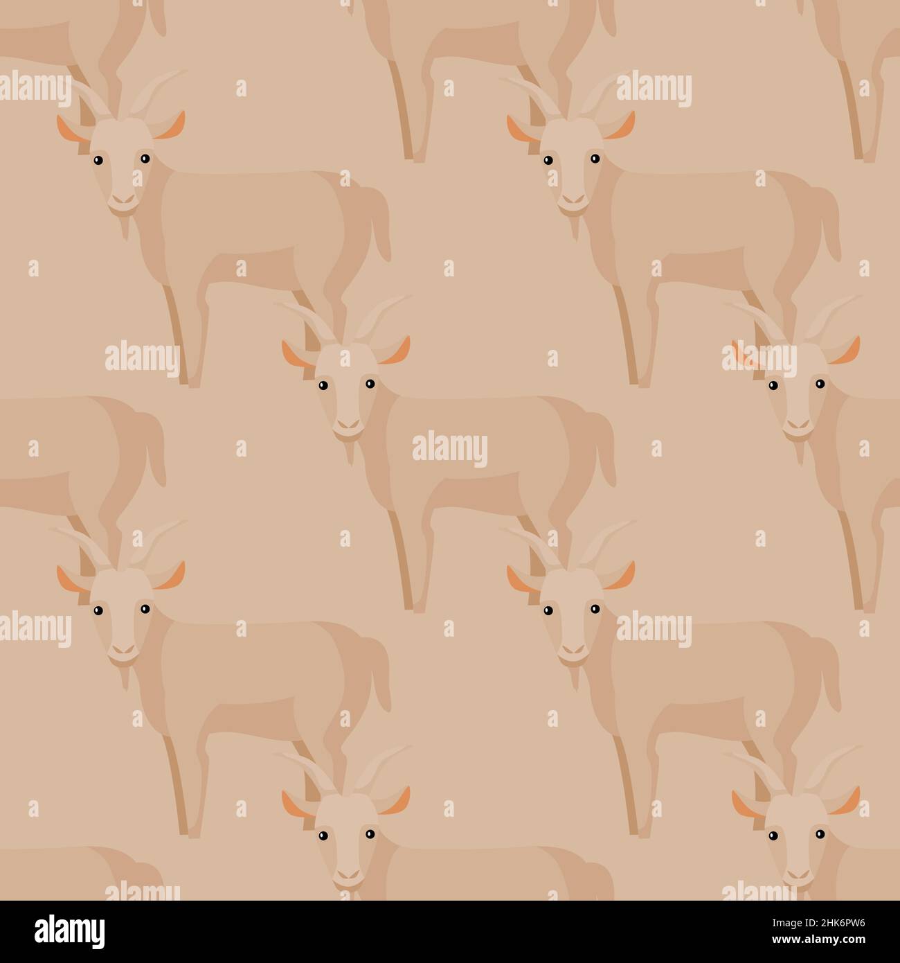 Seamless pattern of goat. Domestic animals on colorful background ...
