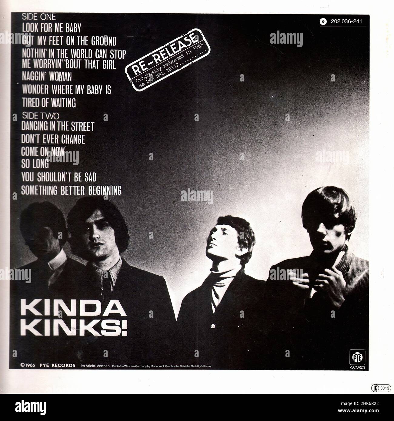 Vintage vinyl record cover - Kinks, The - Kinda Kinks - D - 1965 ...