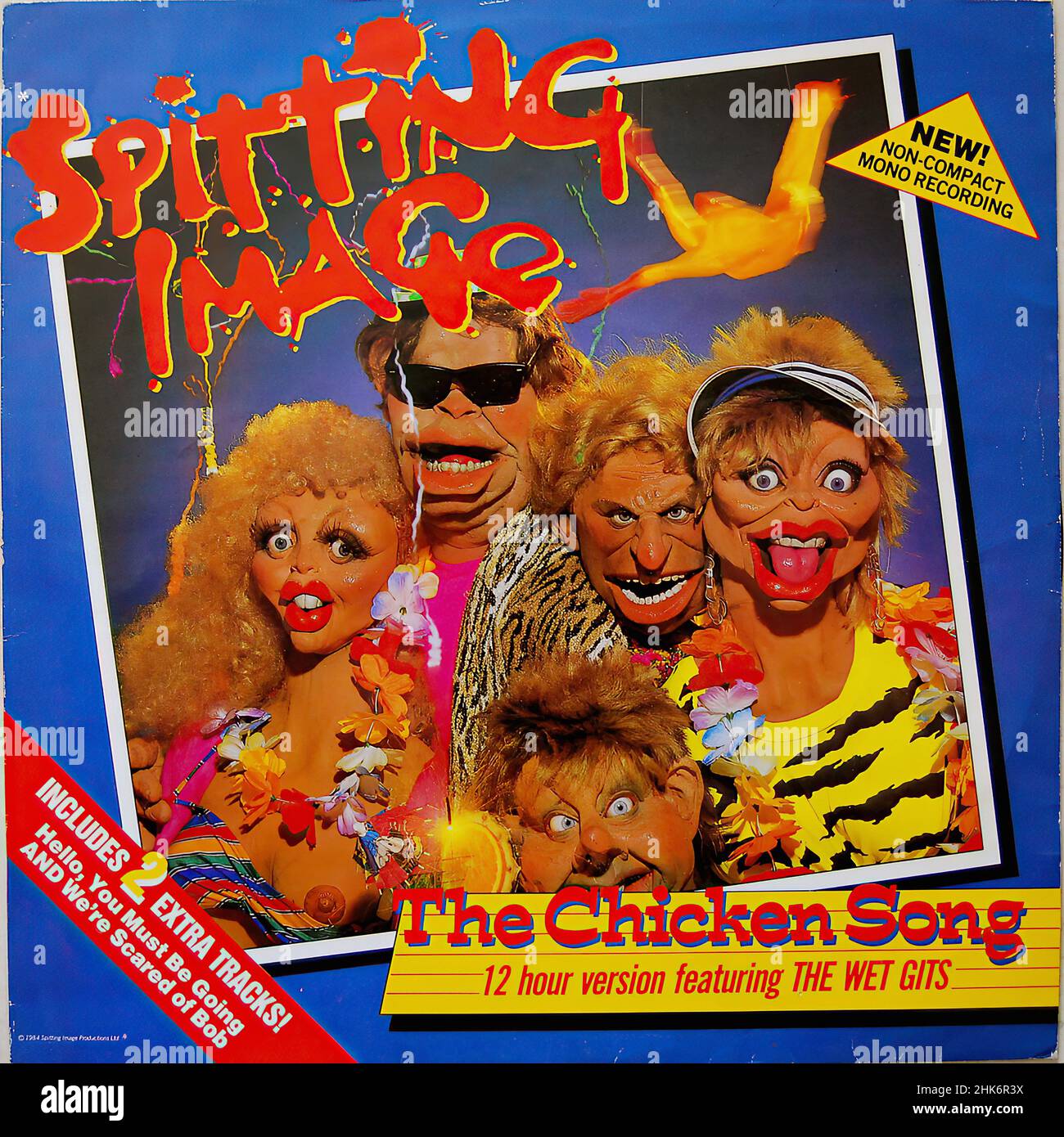 Vintage vinyl record cover - Spitting Image - The Chicken Song Stock ...