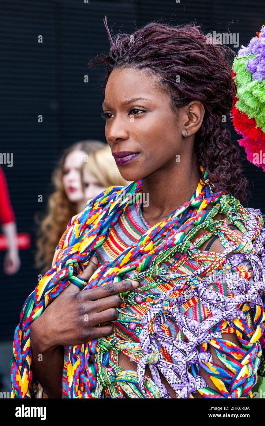Black fashion model, portrait, Alternative Fashion Week at Spitalfields ...