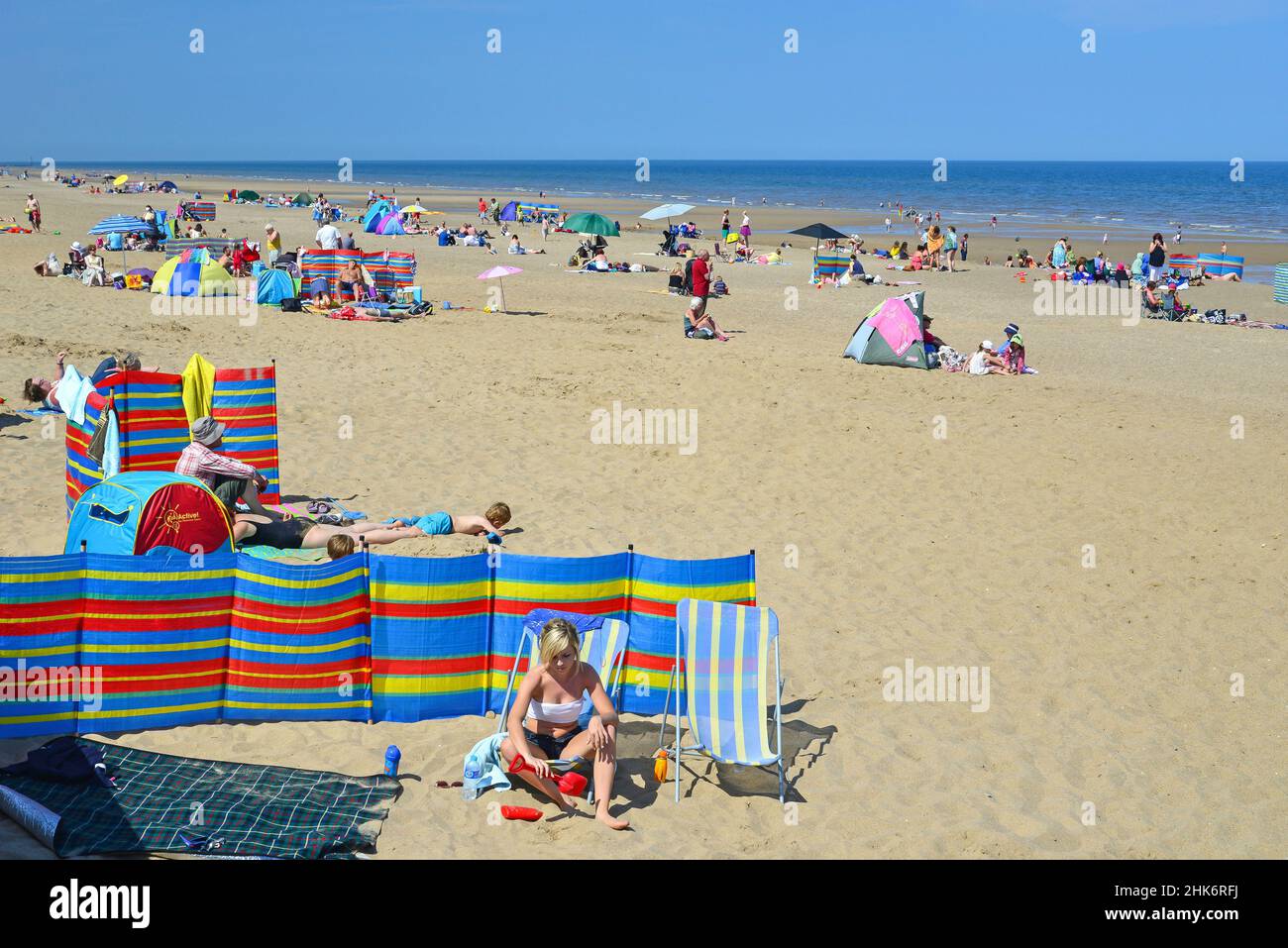 Beach view, Sutton-on-Sea, Lincolnshire, England, United Kingdom Stock ...