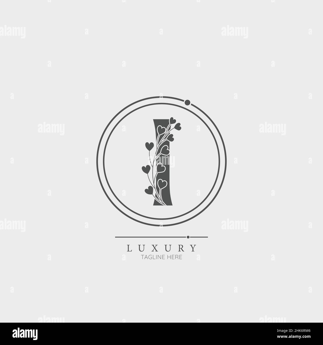 Floral Initial Alphabet I flowers bouquet composition. Elegant ...