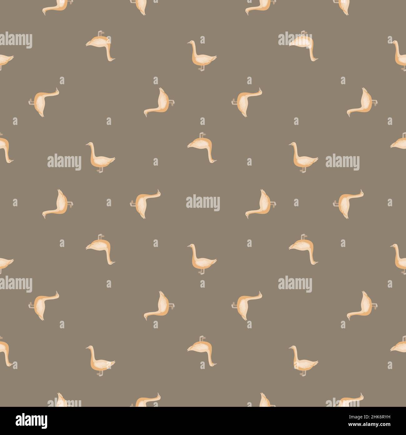 Seamless pattern of goose. Domestic animals on colorful background ...
