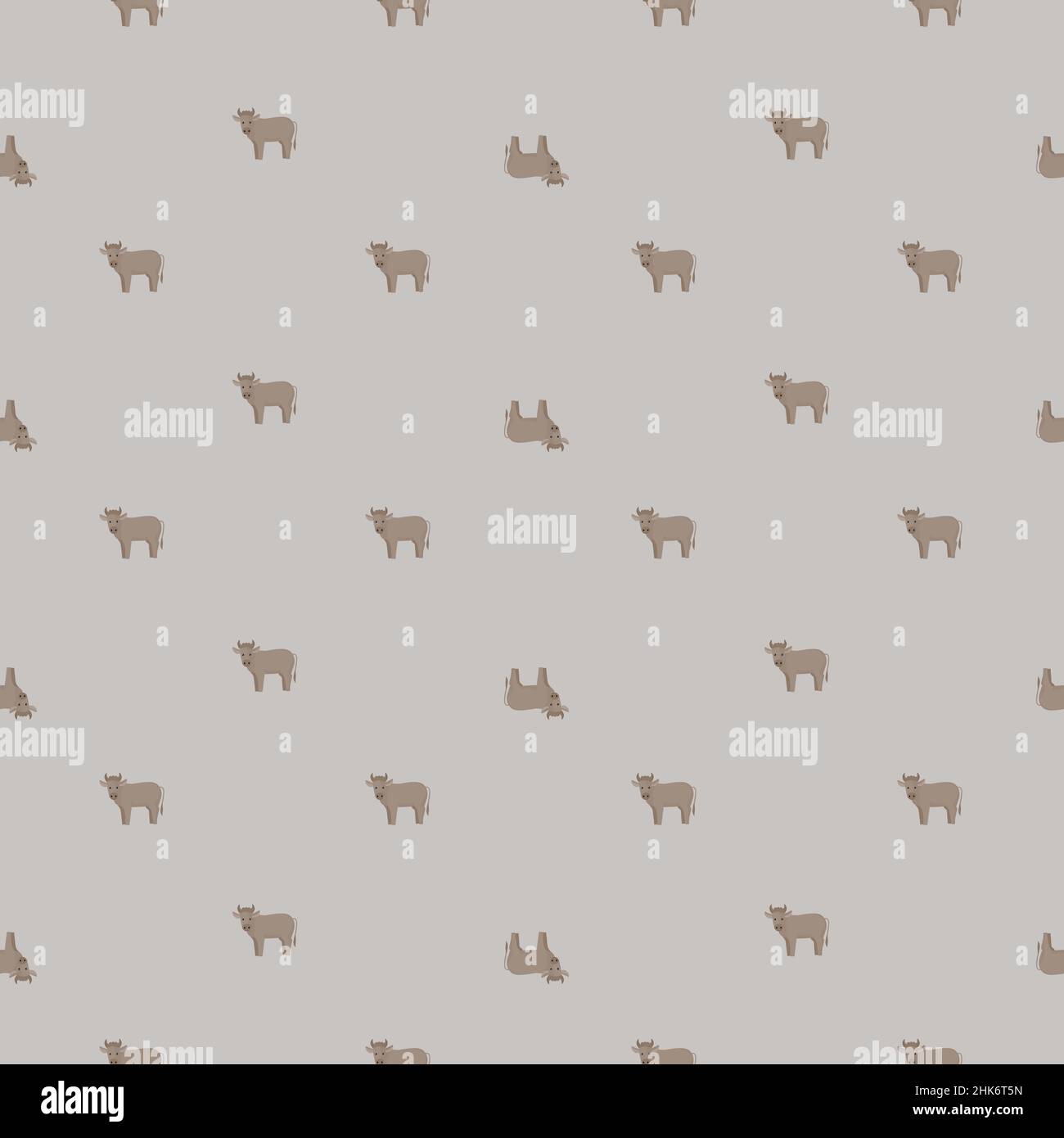 Seamless pattern of bull. Domestic animals on colorful background ...