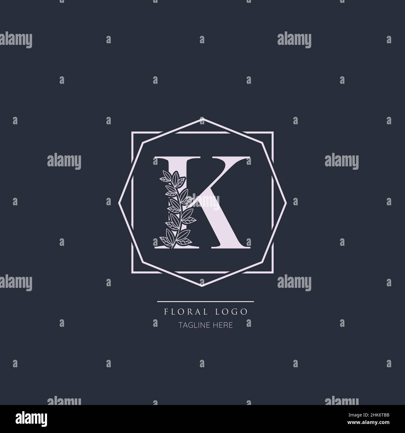 Floral Initial Alphabet K flowers bouquet composition. Elegant ...